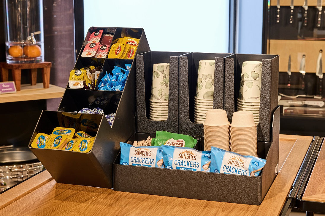 Chef Inox Chef Inox 6-Comp Cup & Condiment Organiser Black | Tomkin ...