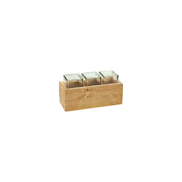 Cal-Mil Madera 3 Section Jar Stand with Jars 356x140x152mm | Tomkin ...