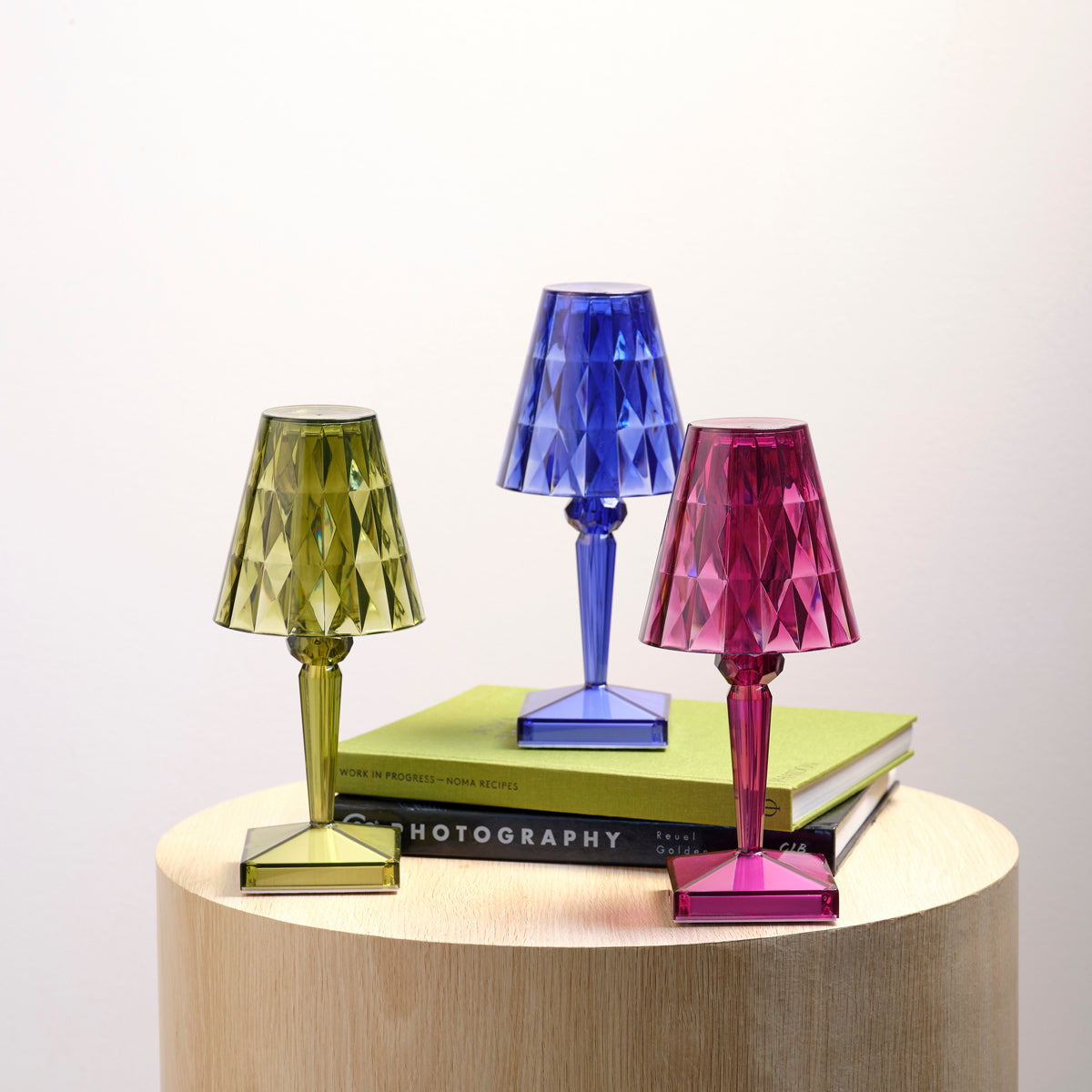 Tablekraft Ambience Crystal Cordless LED Table Lamp Green | Tomkin ...