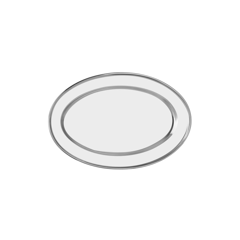 Chef Inox Oval Platter Rolled Edge Stainless Steel 400x315mm | Tomkin ...
