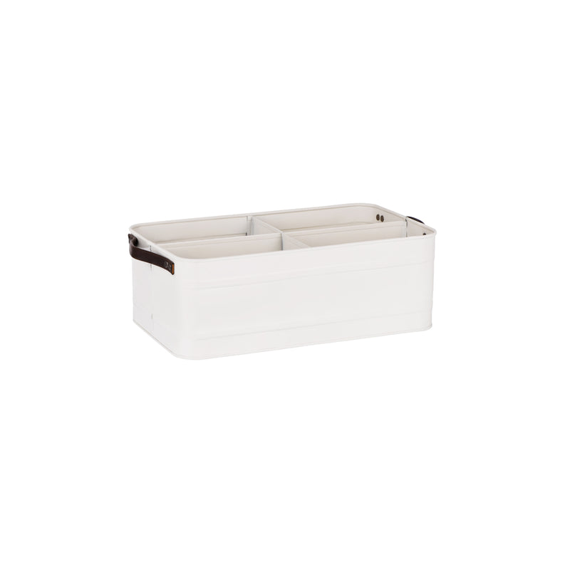 Chef Inox Coney Island Creme Powder Coated 4 Compartment Caddy with ...